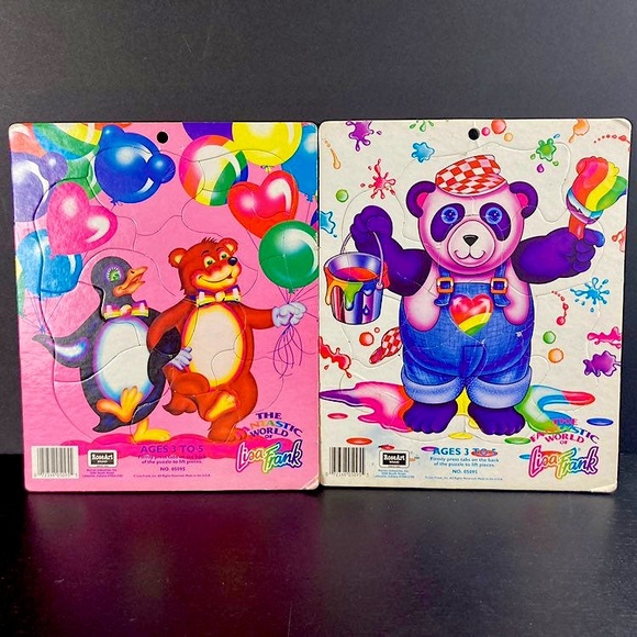 Lisa Frank | Toys | Vintage Lisa Frank Roseart Puzzle Lot Of 2 Panda ...